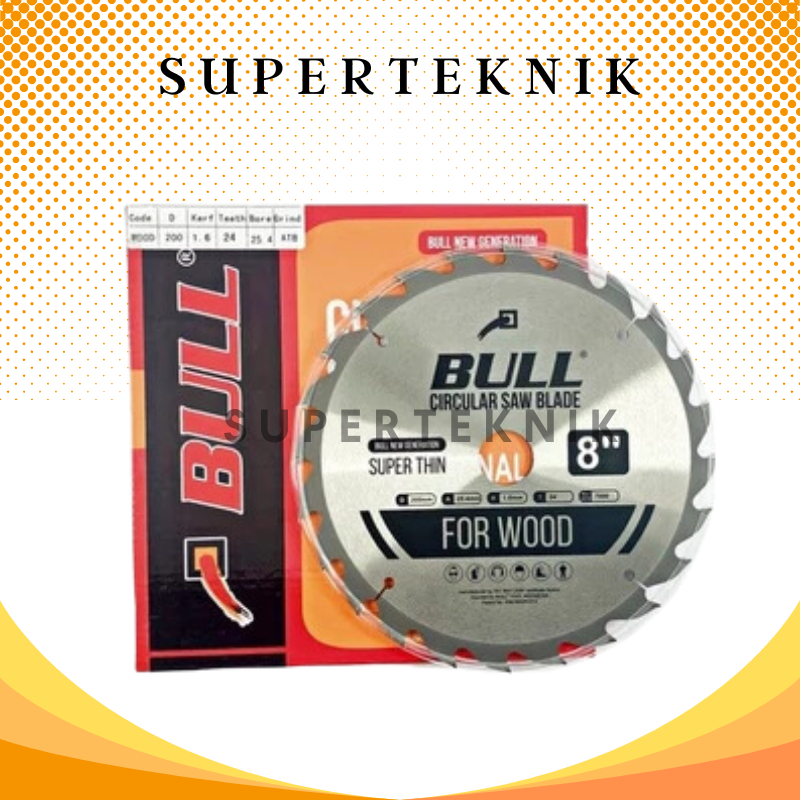 Jual Mata Circular Saw BULL 8"24T - 8"40T / Mata Gergaji 8 Inch 24T-40T / Circular Saw Blade ...