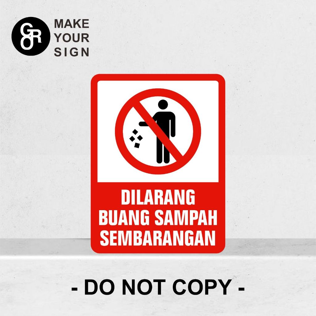 Jual Rambu Sign Plat Alumunium/Plang/Lalu Lintas Dilarang Buang Sampah ...