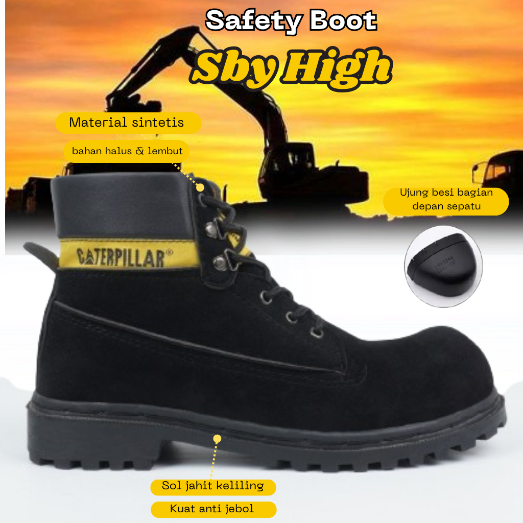 Jual Sepatu Safety Boots Pria, Sepatu Septi Ujung Besi, Septy Tali ...