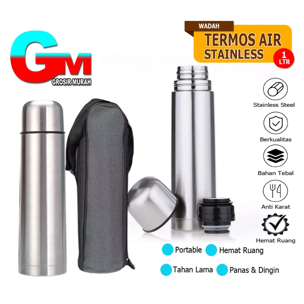 Jual Termos Air Panas Dingin Stainless Vacum 1000ml / Termos Vacuum ...