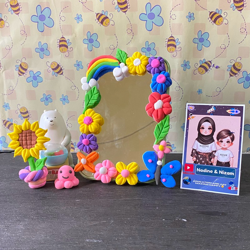 Jual Cermin clay mirror clay DIY kado ulang tahun lakukan sendiri seni ...