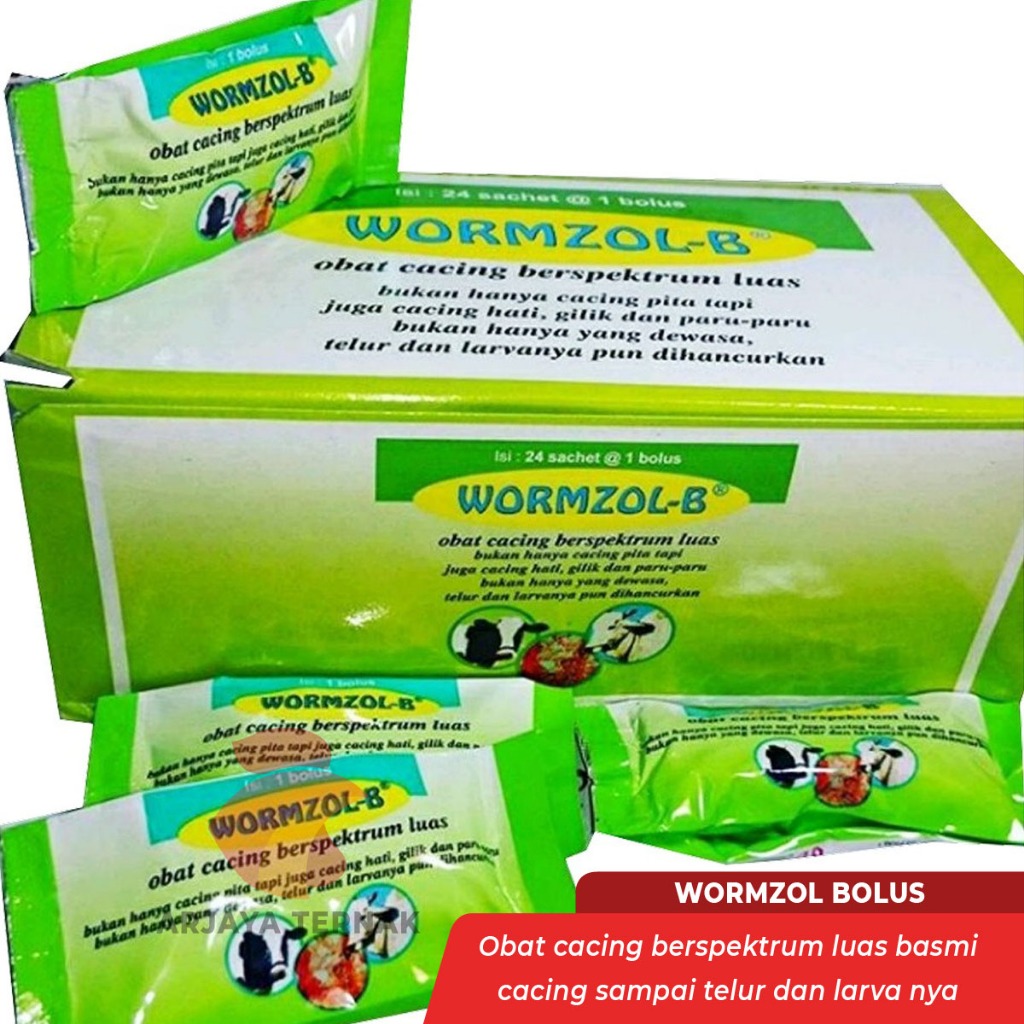 Jual Wormzol B 1 Bolus obat cacing paru paru, gilik, pita, dan hati ...