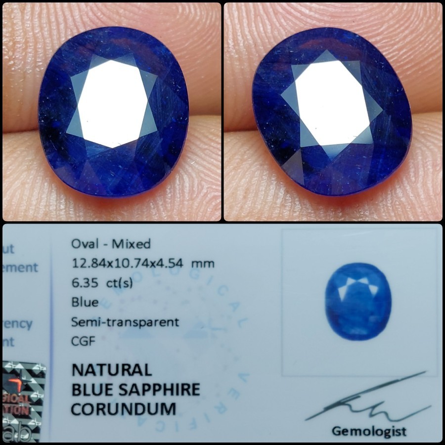 Jual Batu Permata Safir Biru Natural Blue Sapphire Asli Gems Cutting ...