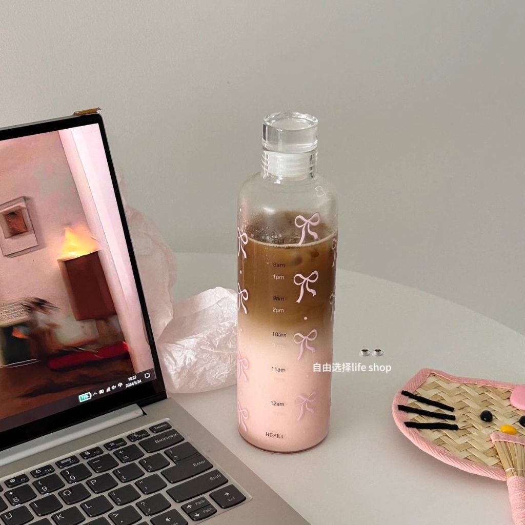 Jual Botol Minum Aesthetic Water Bottle Termos Botol Bening Estetik ...