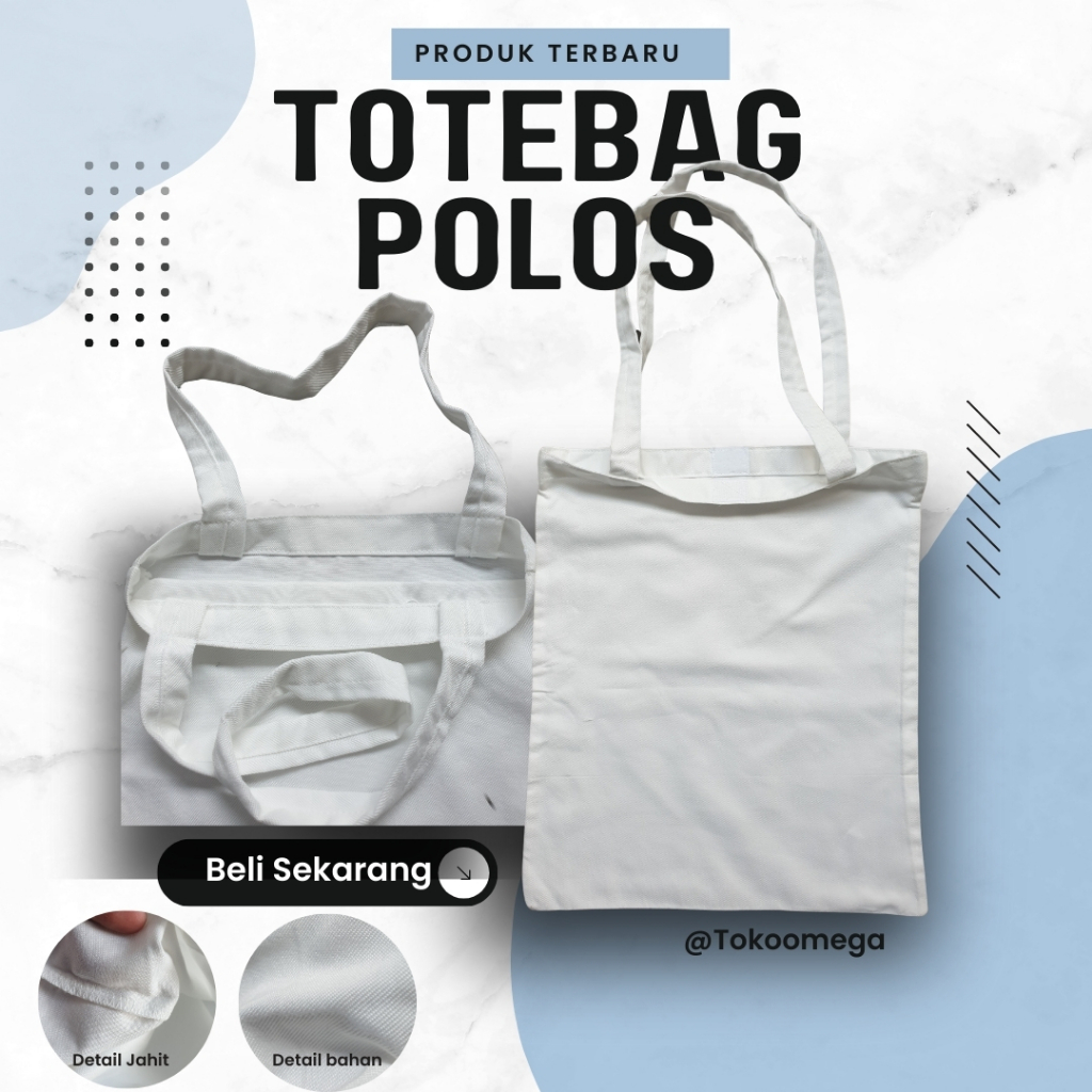 Jual Totebag Polos Kanvas Putih Ukuran 25 x 30 Cm Tas Tote Godie Goodie Bag Goodiebag Jinjing ...