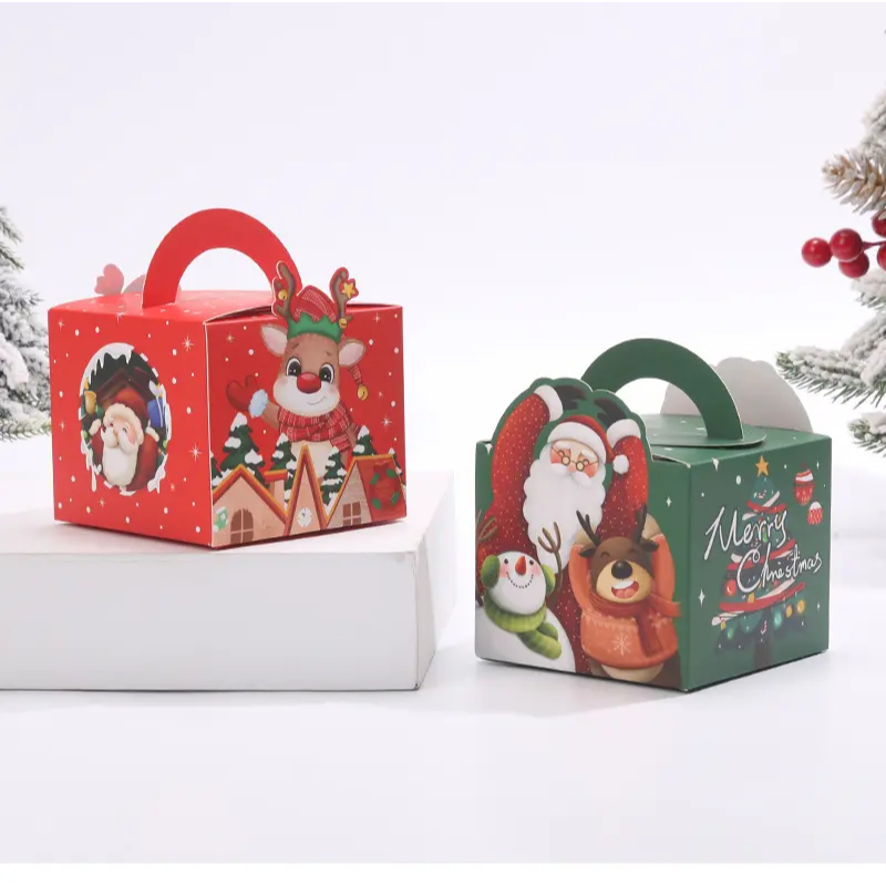 Jual Paperbox Kotak Ivory dus Kue Pudding Tema Christmas natal Hampers ...