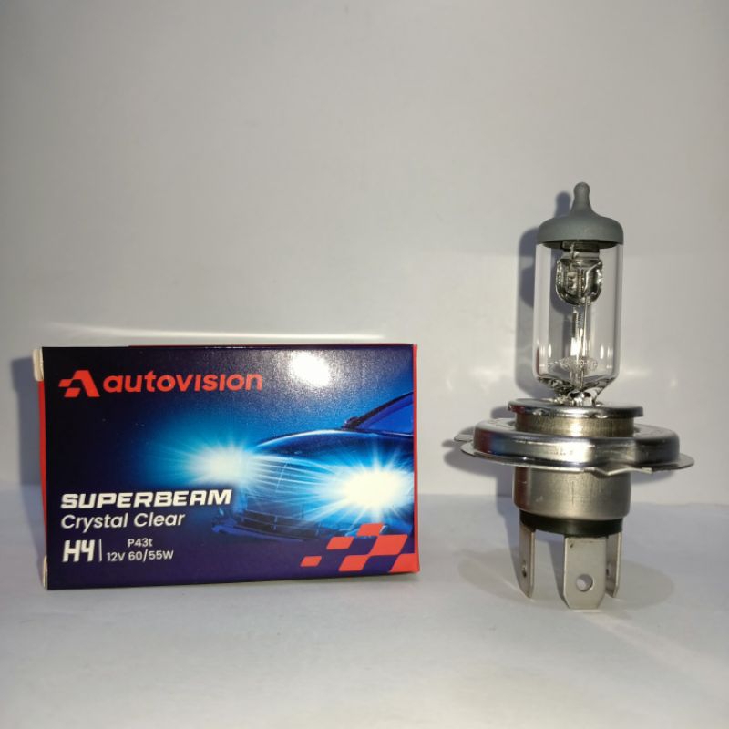Jual Lampu Mobil AUTOVISION Superbeam H4 12V 60/55W Crystal Clear ...