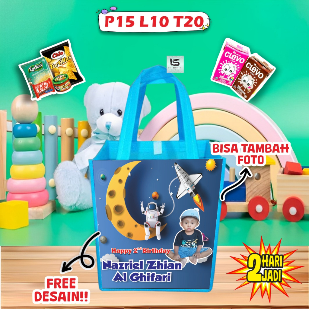 Jual Tas Ultah Potrait Mini /Tas Ultah Custom Nama/Tas Ultah Karakter ...