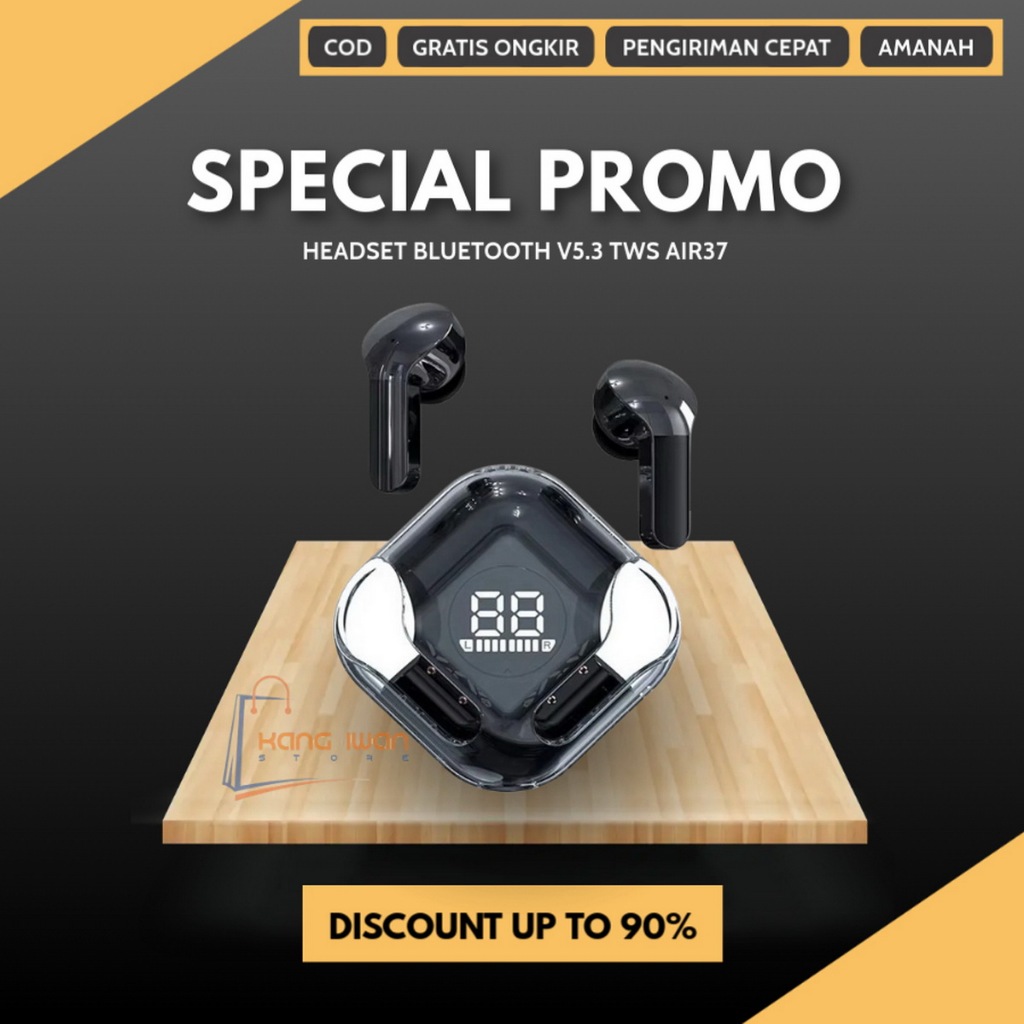 Jual TWS AIR37 Ultrapods Max Hi-Res Wireless V5.3 Smart ENC IPX5 ...