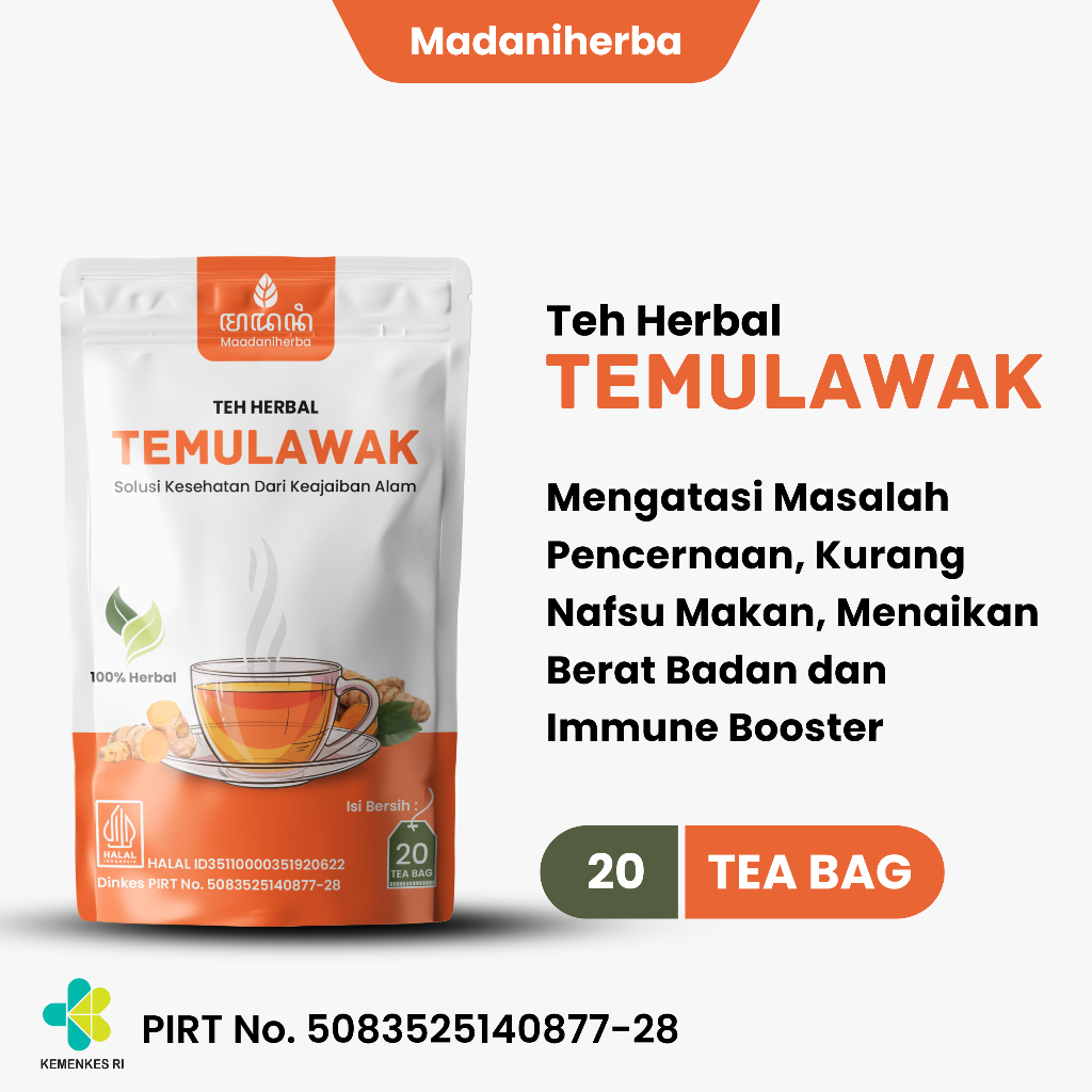 Jual Teh Temulawak Isi 20 Kantong - BELI 2 GRATIS 1 - Untuk Pencernaan ...