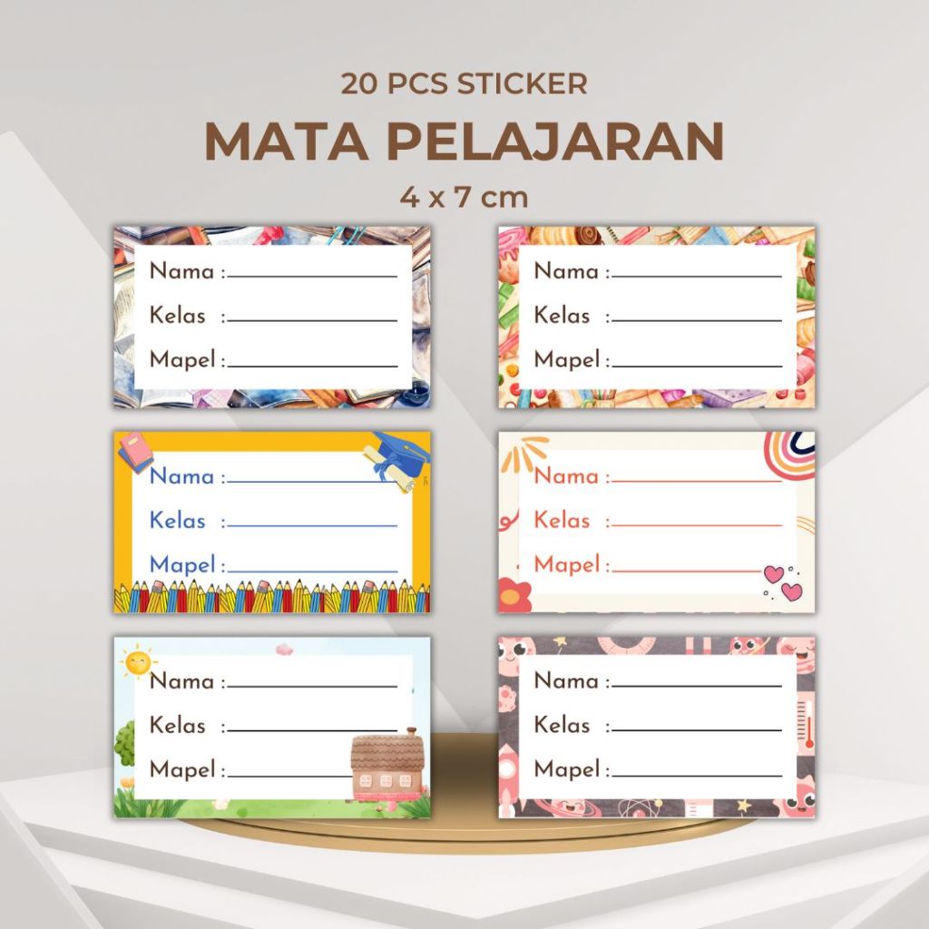 Jual Stiker Mata Pelajaran Sekolah SD SMP SMA Label Buku Pelajaran ...