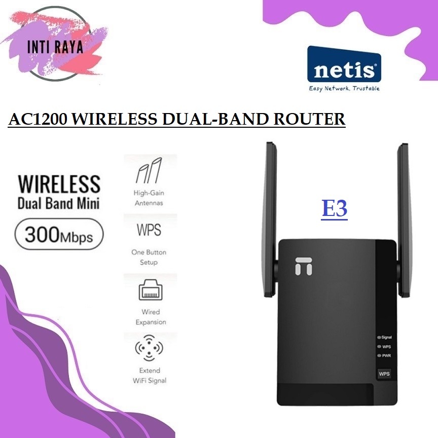 Jual NETIS E3 AC1200 Wireless Dual Band Router - 2 Antena | Shopee ...