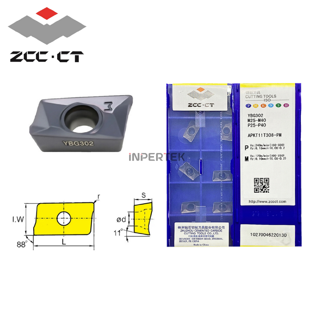 Jual Insert APKT 11T308 PM ZCC CT Pahat Milling APKT 11 T3 08 Mata ...