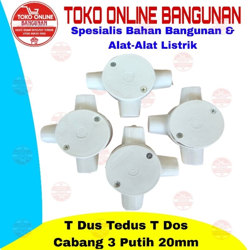 Jual T DUS TEDUS T DOS CABANG 3 PUTIH 20MM | Shopee Indonesia