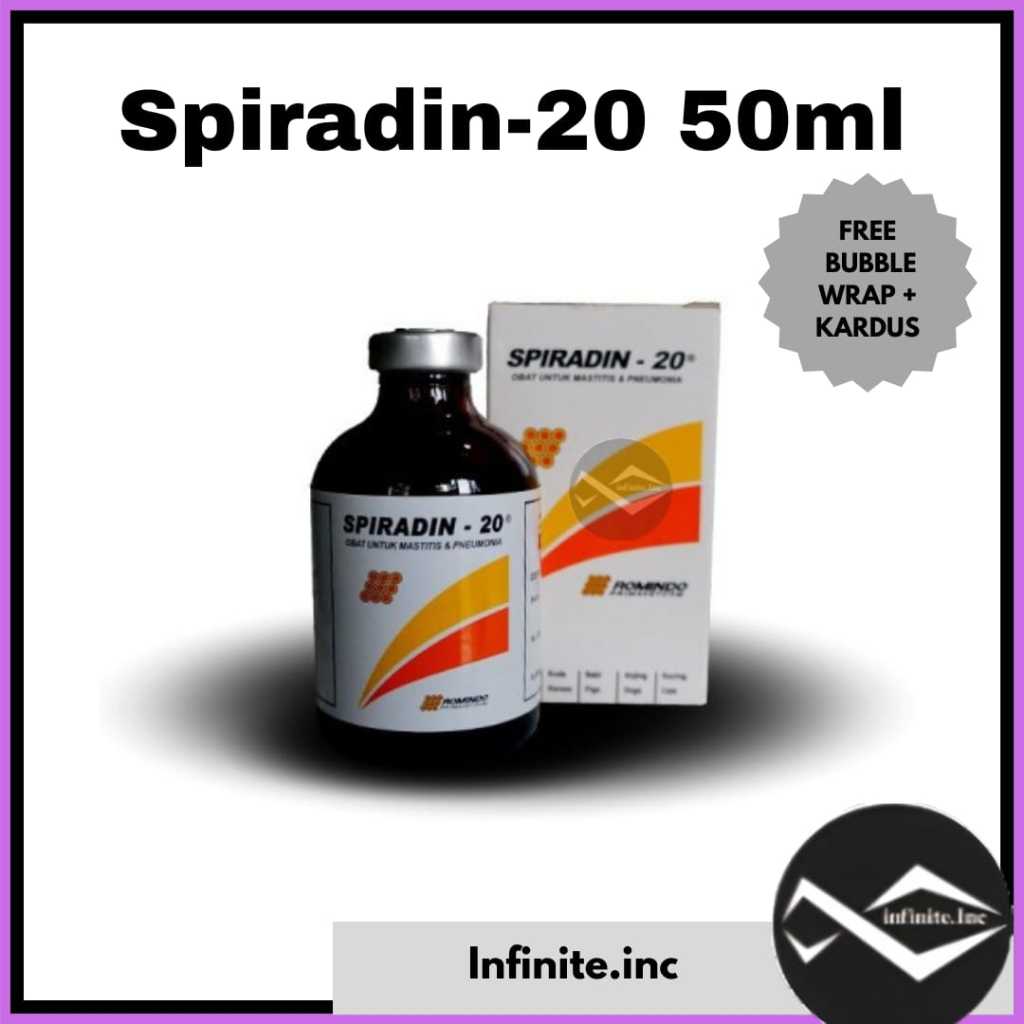 Jual SPIRADIN-20 50 Ml -Spyramicin Obat Pneumonia Mastitis Sapi Kambing ...