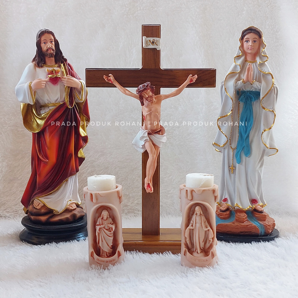 Jual Set Doa Katolik/Patung Yesus/Patung Bunda Maria/Salib/Tempat Lilin ...