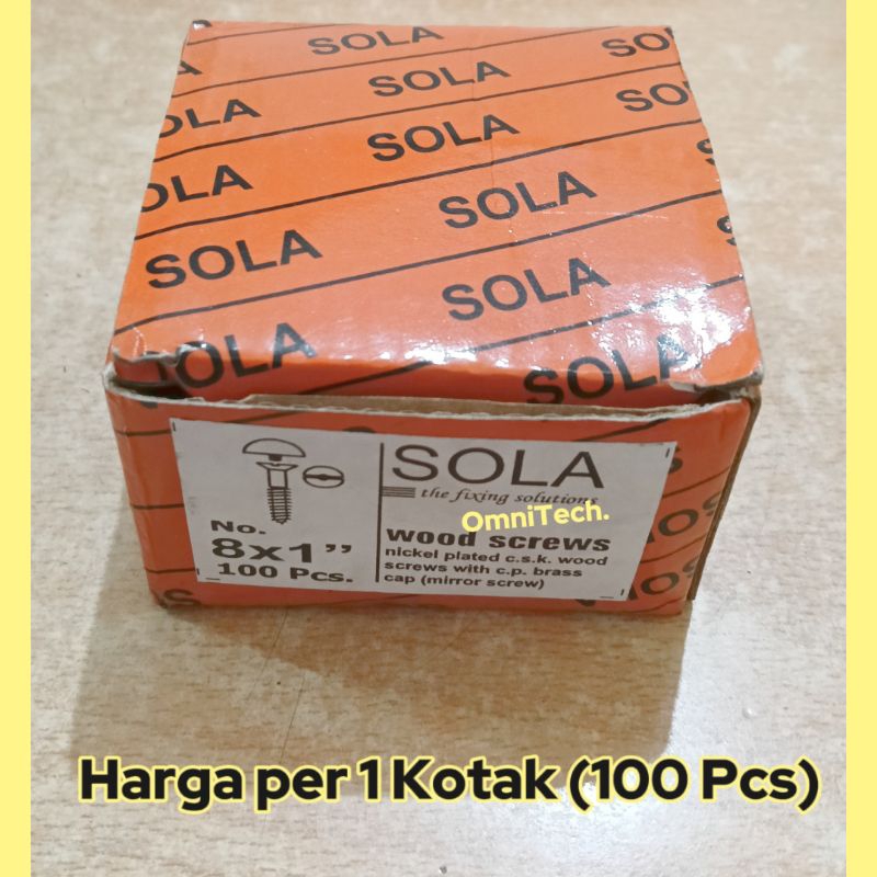 Jual 1 Kotak Mirror Screw Sekrup Skrup Kaca Cermin Payung 8x1 Inci Sola ...