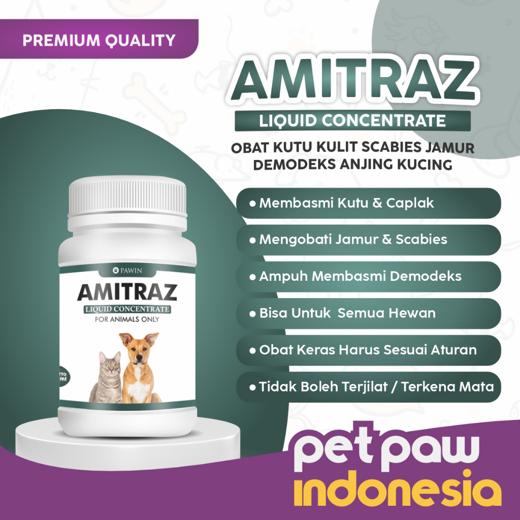Jual Amitras Obat Kutu Kulit Scabies Jamur Demodeks Anjing Kucing ...