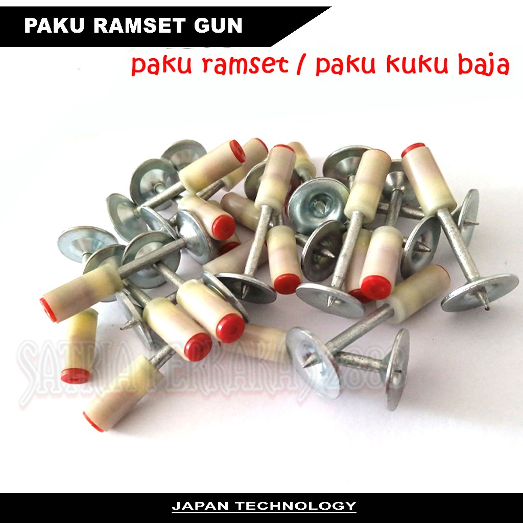 Jual Paku Beton besi kayu Ramset Paku Washer Kecil 7.3mm Ring 100 pcs ...