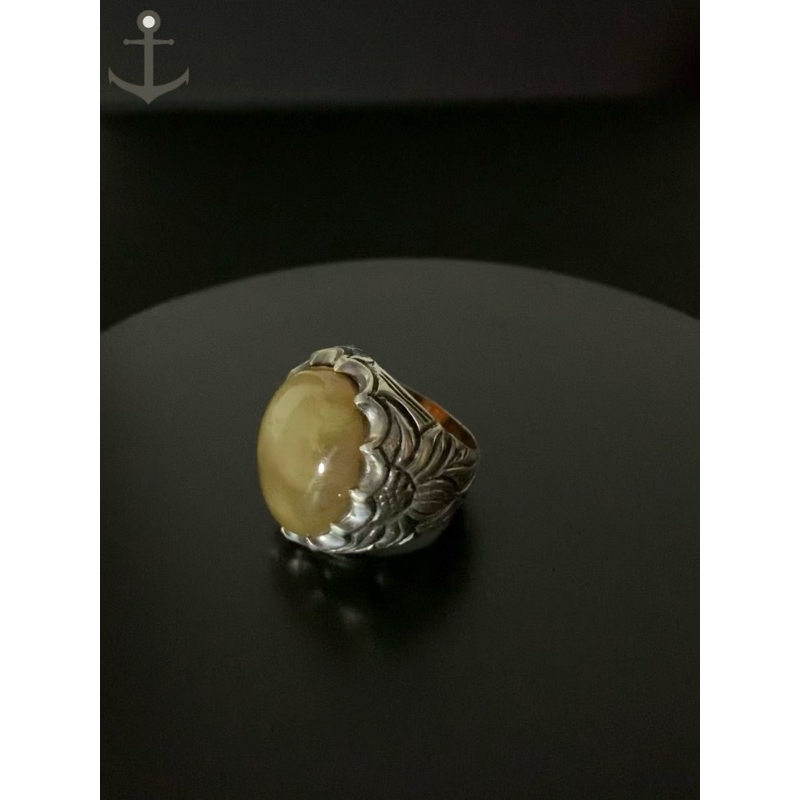 Jual Cincin perak pria silver ring 925 asli dengan batu natural yellow ...