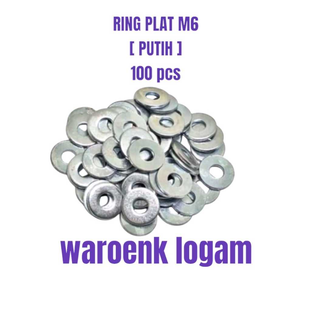 Jual 100pcs RING PLAT M6 WASHER PLATE M6 PUTIH | Shopee Indonesia