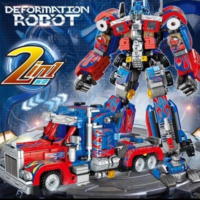 Jual Optimus Prime Transformer Mecha - Robot Deformasi Rakitan Balok ...