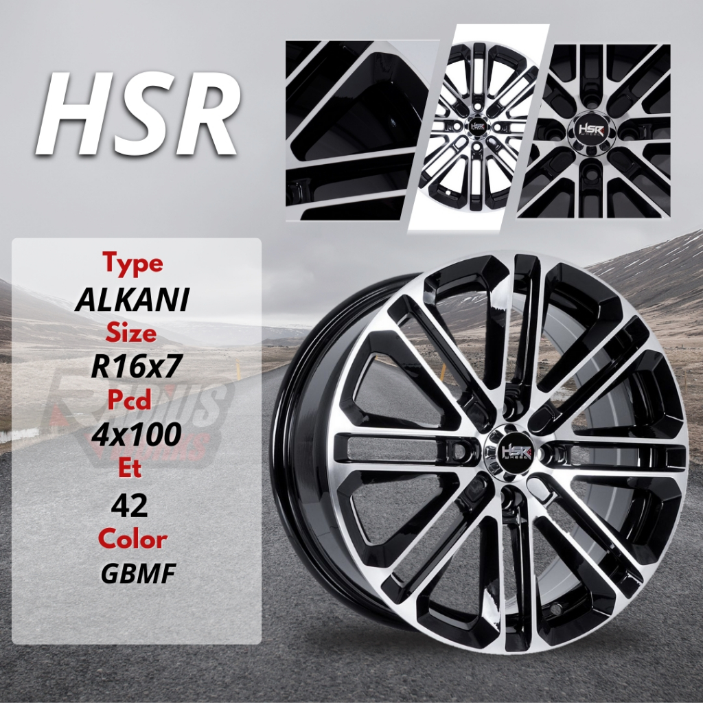 Jual Velg mobil ring 16 pcd 4x100 hsr alkani untuk vios jazz yaris dll black folish | Shopee ...
