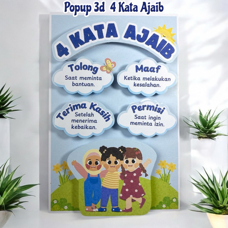 Jual popup 3d poster 3 dimensi kata ajaib hiasan kelas 3d | Shopee ...