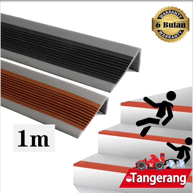 Jual BOOMING Lis Tangga Pengaman Anti Slip Type L 5cm Step Nosing Perekat 3M | Shopee Indonesia