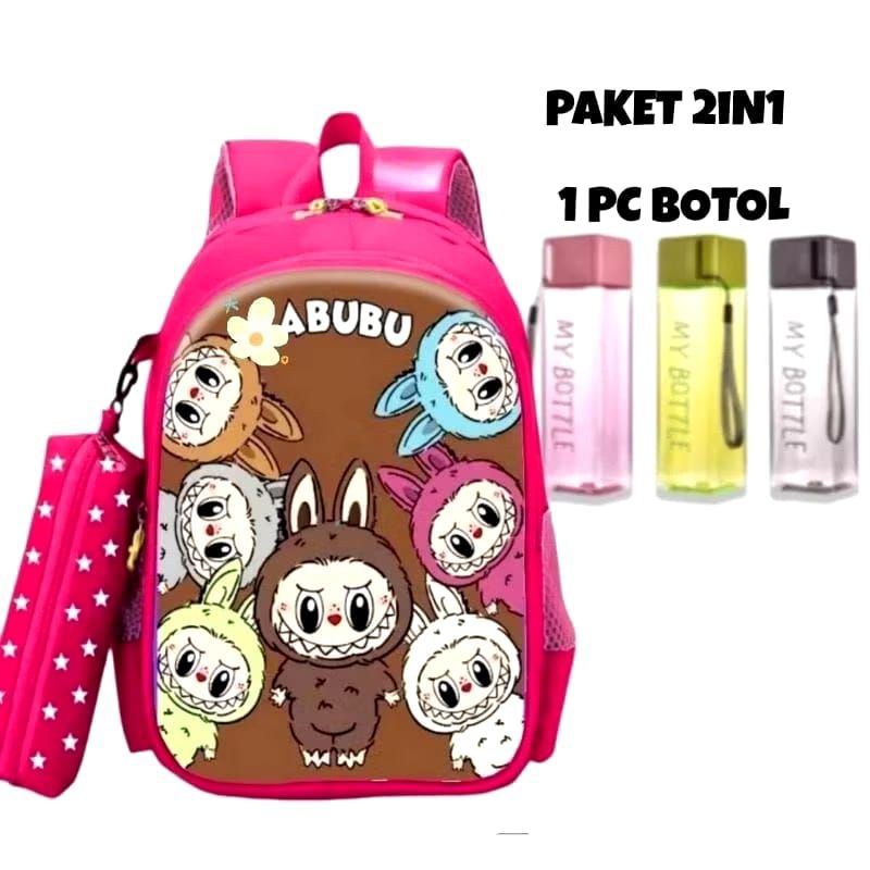 Jual Tas anak labubu tas ransel anak sekolah TK SD labubu free botol minum tas anak | Shopee ...