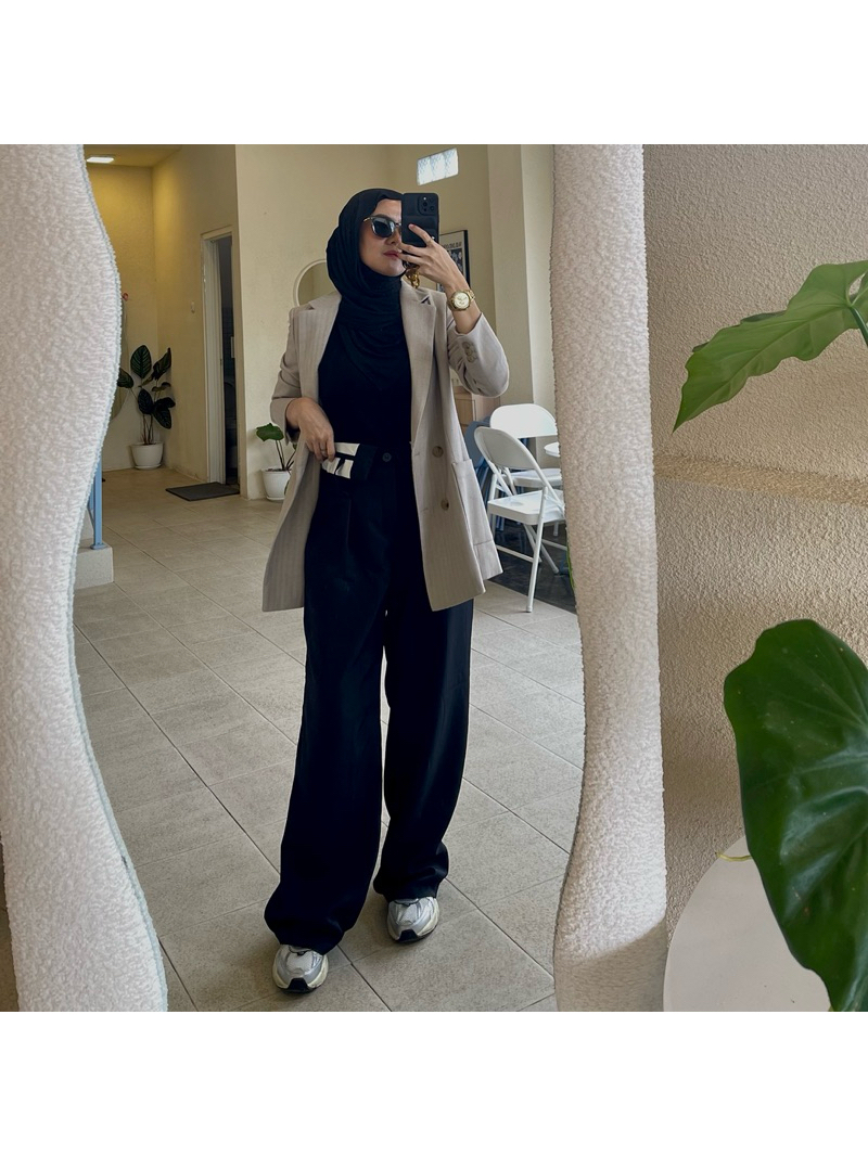 Jual melisa | kulot hitam pinggang lipat loose pants kulot wanita hitam ...