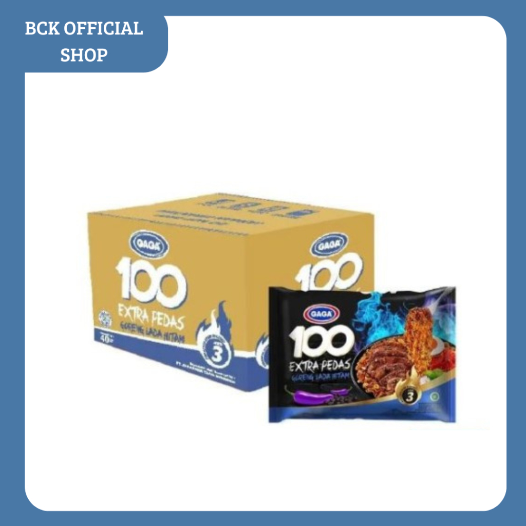 Jual Mie Gaga 100 Goreng Rasa Lada Hitam 40*75gr (KARTON) | Shopee ...