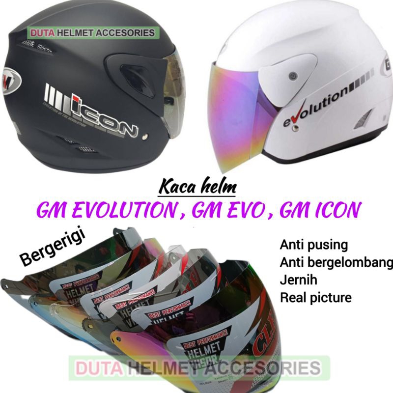 Jual Kaca helm GM EVOLUTION visor helmet gm evo icon Bening Silver ...