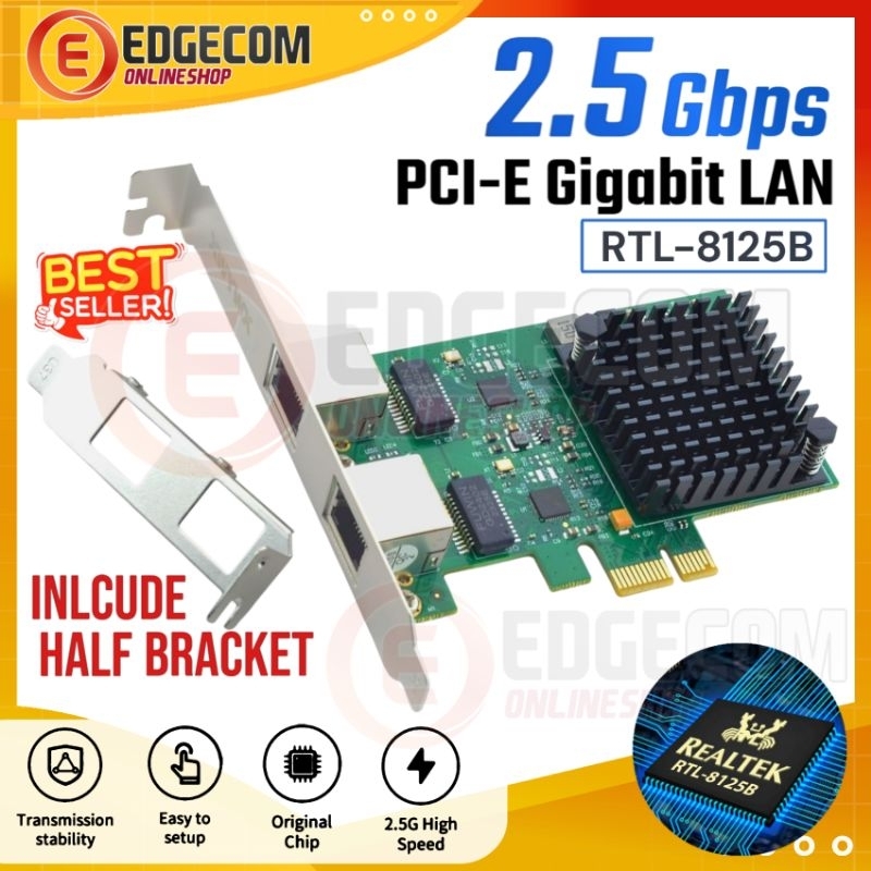 Jual PCI E x1 Ethernet LAN Card 2.5Gbps Gigabit Network Pcie Express ...