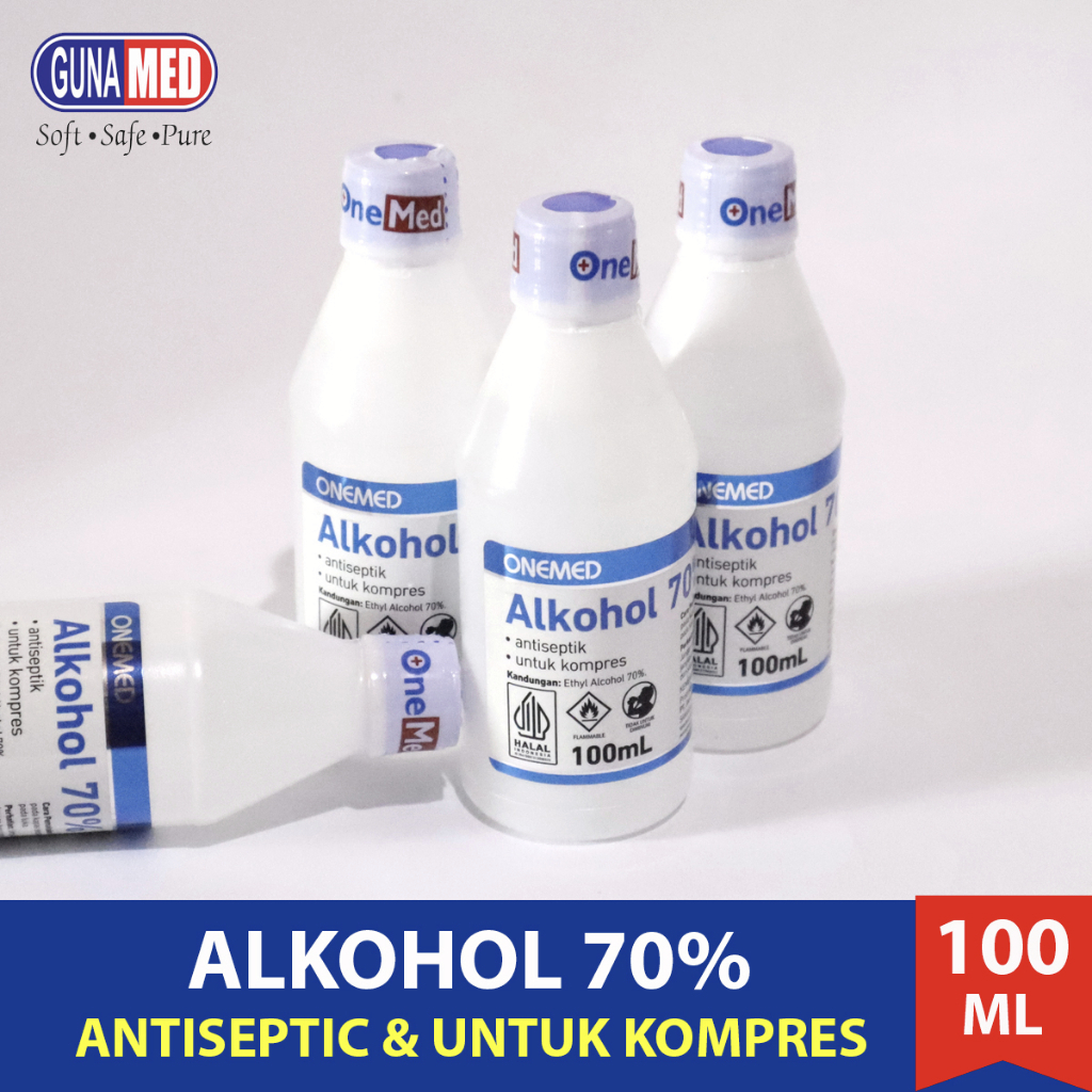 Jual ONEMED ALKOHOL 70% ISI 100 ML / ANTISEPTIC ALKOHOL 70% untuk ...