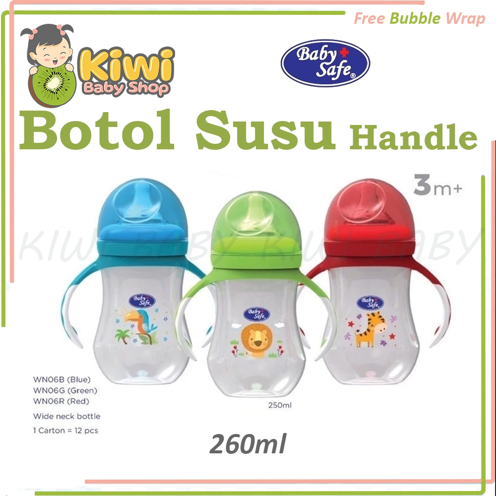 Jual Baby Safe Botol Susu Wide Neck Handle 260ml | Shopee Indonesia
