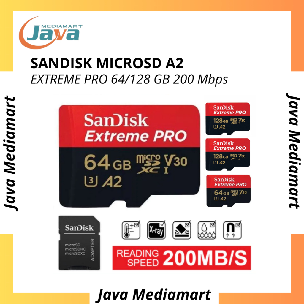 Jual Sandisk Micro SD A2 Extreme Pro 64 GB/ 128GB - 200mb/s 4K UHD ...