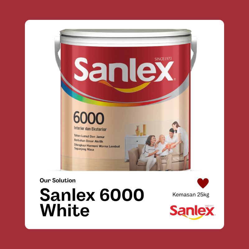 Jual Cat Sanlex 6000 White 25kg | Shopee Indonesia