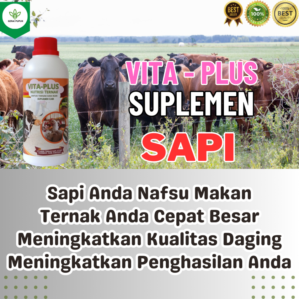 Jual VITAPLUS Suplemen Ternak Untuk penggemukan Sapi Vitamin Ternak ...