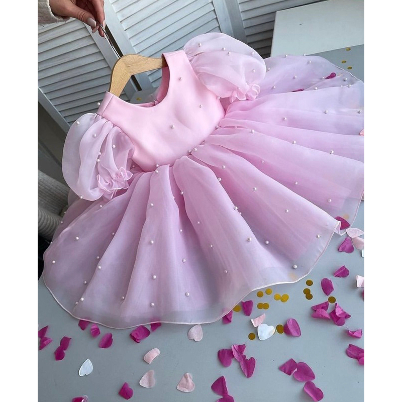 Jual gaun anak pakaian anak perempuan gaun organza mutiara fashion ...