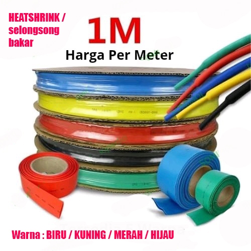 Jual harga @ 1 meter Heatshrink Selongsong bakar Kabel Tube Selang 2mm 3mm 4mm 5mm 6mm 7mm 8mm ...