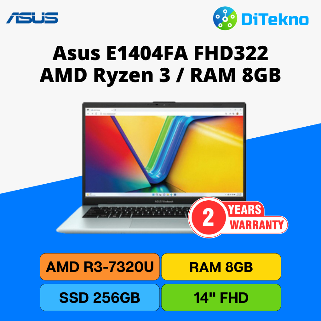 Jual Laptop Asus E1404FA FHD322 AMD R3-7320U RAM 8GB SSD 256GB DDR5 ...