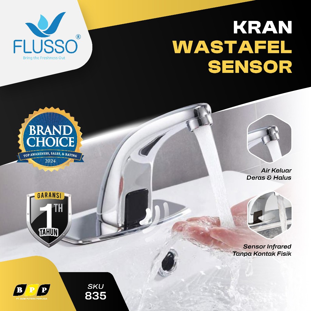 Jual FLUSSO Kran Wastafel Sensor Otomatis Tanpa Sentuhan Bergaransi ...