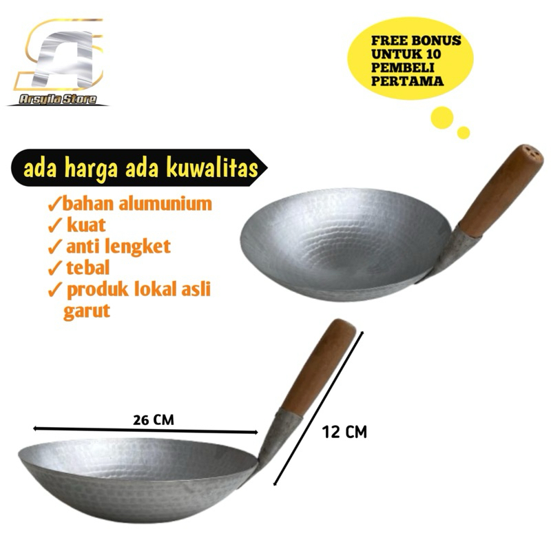 Jual wajan seblak diameter 26 cm bahn alumunium tebal khas garut ...