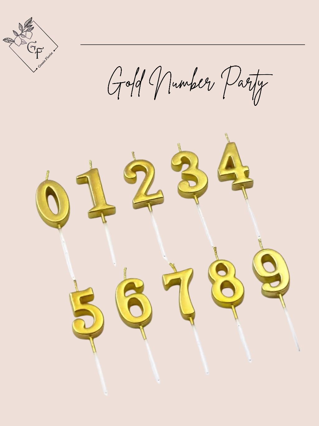 Jual TERLENGKAP Gold Number Candle / Lilin Angka Metalik / Lilin Ultah ...