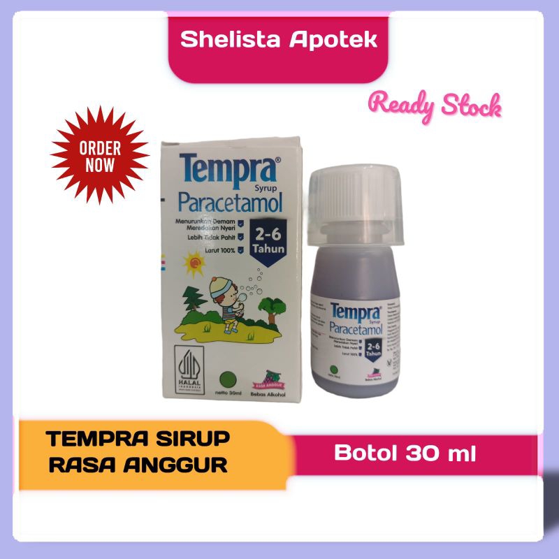 Jual TEMPRA SIRUP RASA ANGGUR BOTOL 30 ml / Sirup Obat Demam Anak ...