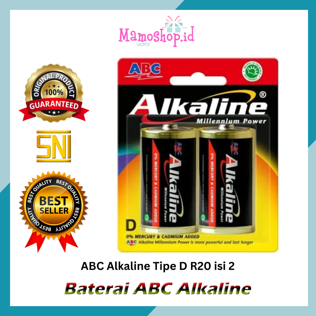 Jual Baterai Abc Alkaline Tipe D R20 isi 2 buah | Shopee Indonesia