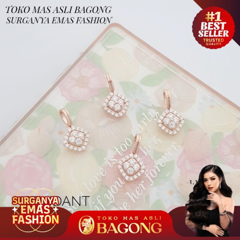 Jual LIONTIN FASHION DIAMOND LOOK A ROSEGOLD 17K/750 - ASLI BAGONG GOLD ...
