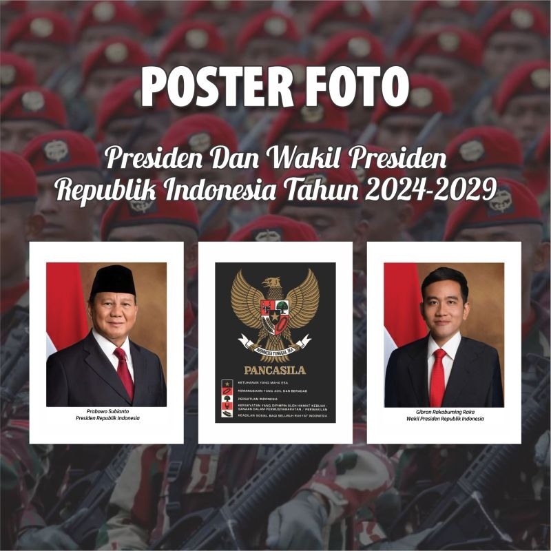 Jual Poster Foto Presiden RI 2024 - 2029 | Shopee Indonesia
