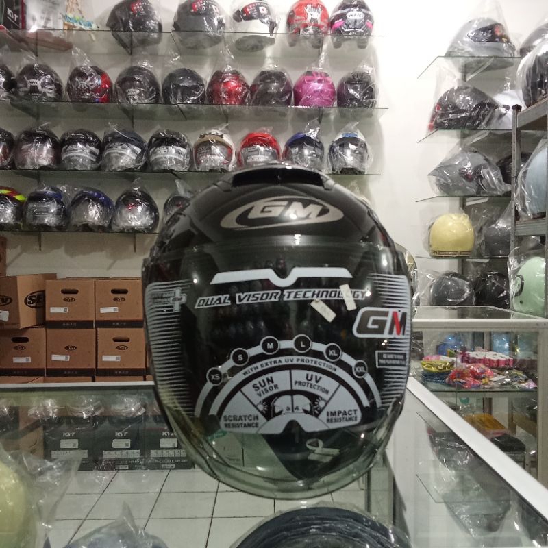 Jual HELM GM FURRY BLACK ORIGINAL | Shopee Indonesia